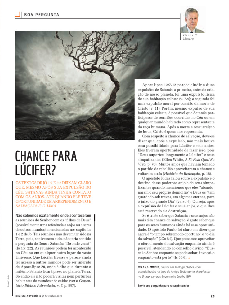 CHANCE PARA LÚCIFER-setembro-OZEAS C. MOURA | PDF | Anjo | Lúcifer