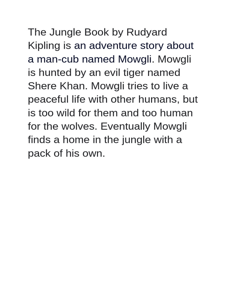 The Jungle Book Summary | PDF