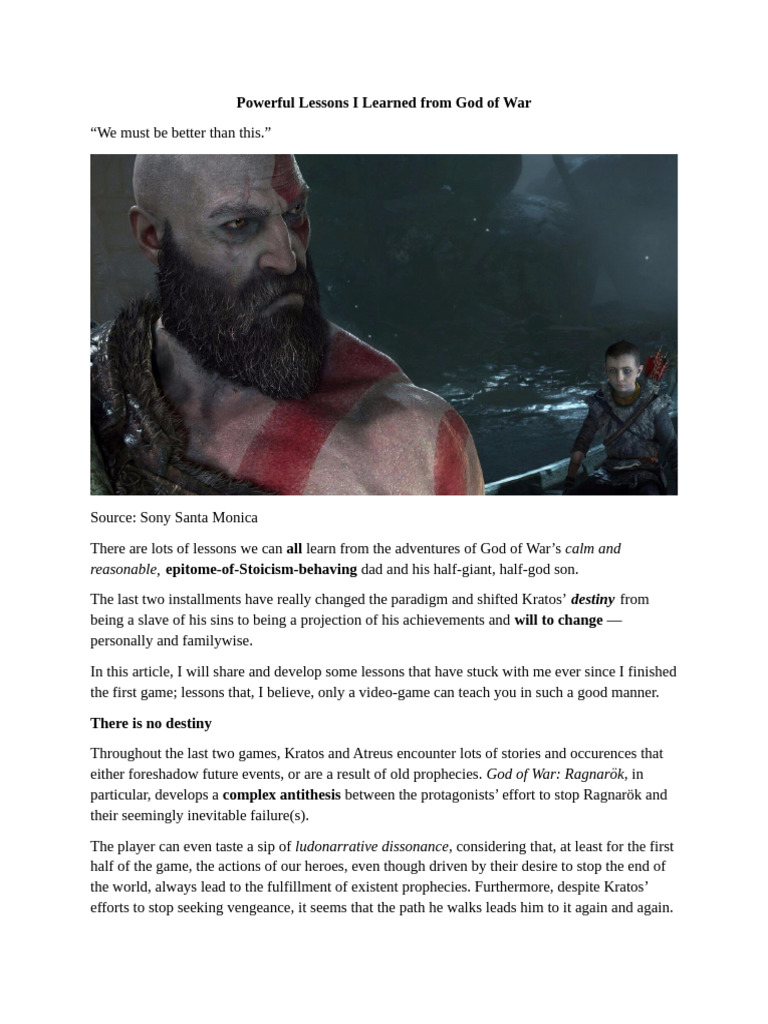 Powerful Lessons I Learned From God of War | PDF
