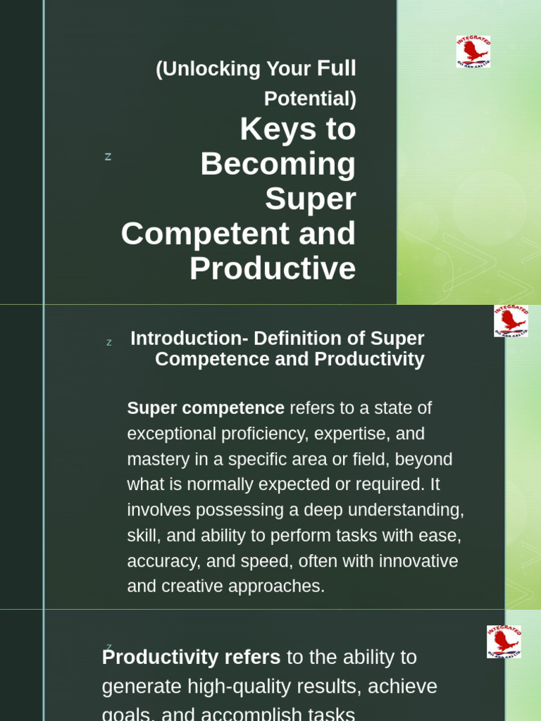 Keys To Becoming Super Competent and Productive | PDF | Goal | Habits