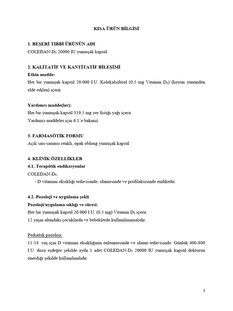 Coledan-D3 20000 IU Kub | PDF
