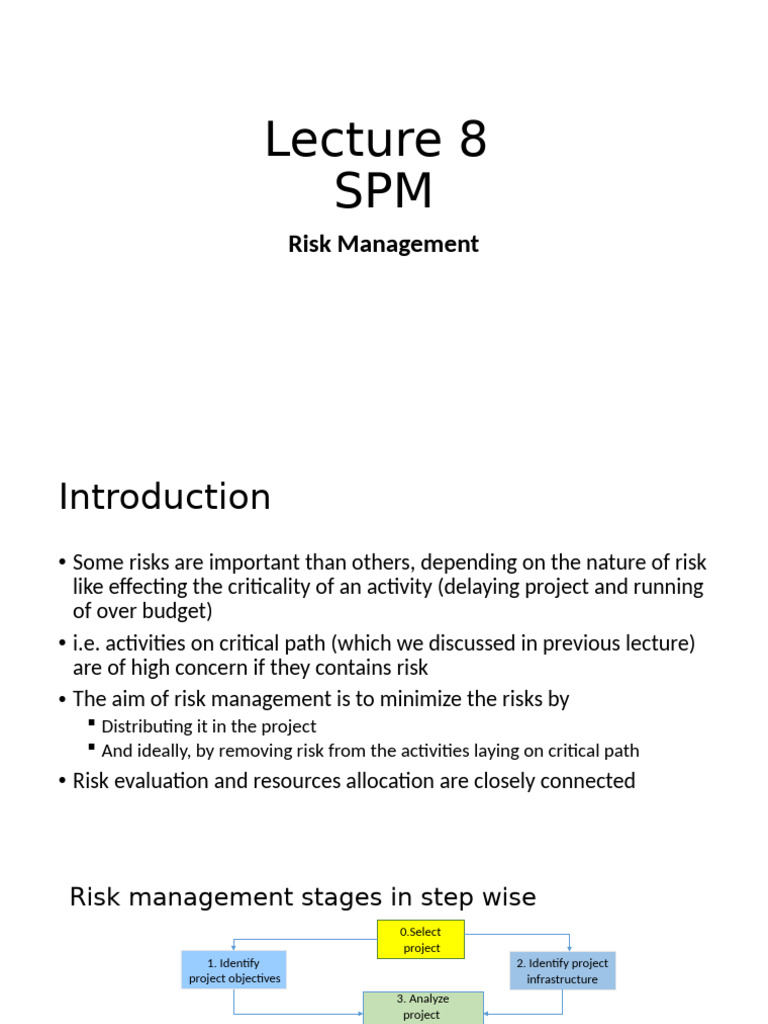 SPM Lecture 8 Risk Management | PDF | Risk | Risk Management
