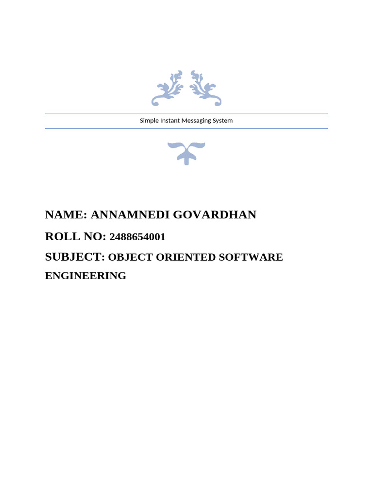 Simple Instant Messaging App | PDF | World Wide Web | Internet & Web