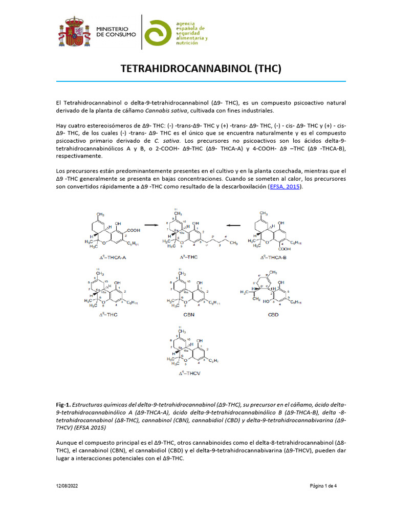 Evaluación de riesgos del THC en alimentos | PDF | Tetrahidrocannabinol