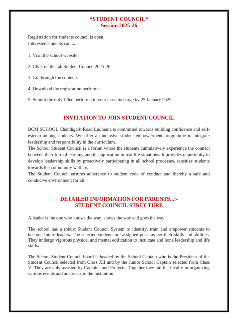 STUDENT COUNCIL | PDF | Leadership | Social Psychology