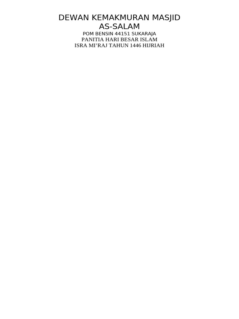 Proposal Dkm Assalam | PDF