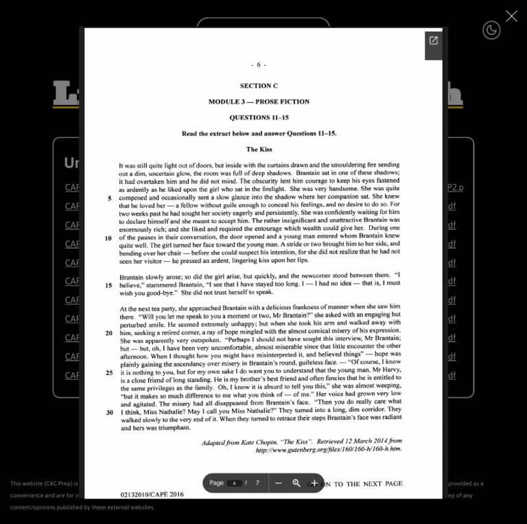 CAPE Literatures in English CXC Prep 4 | PDF