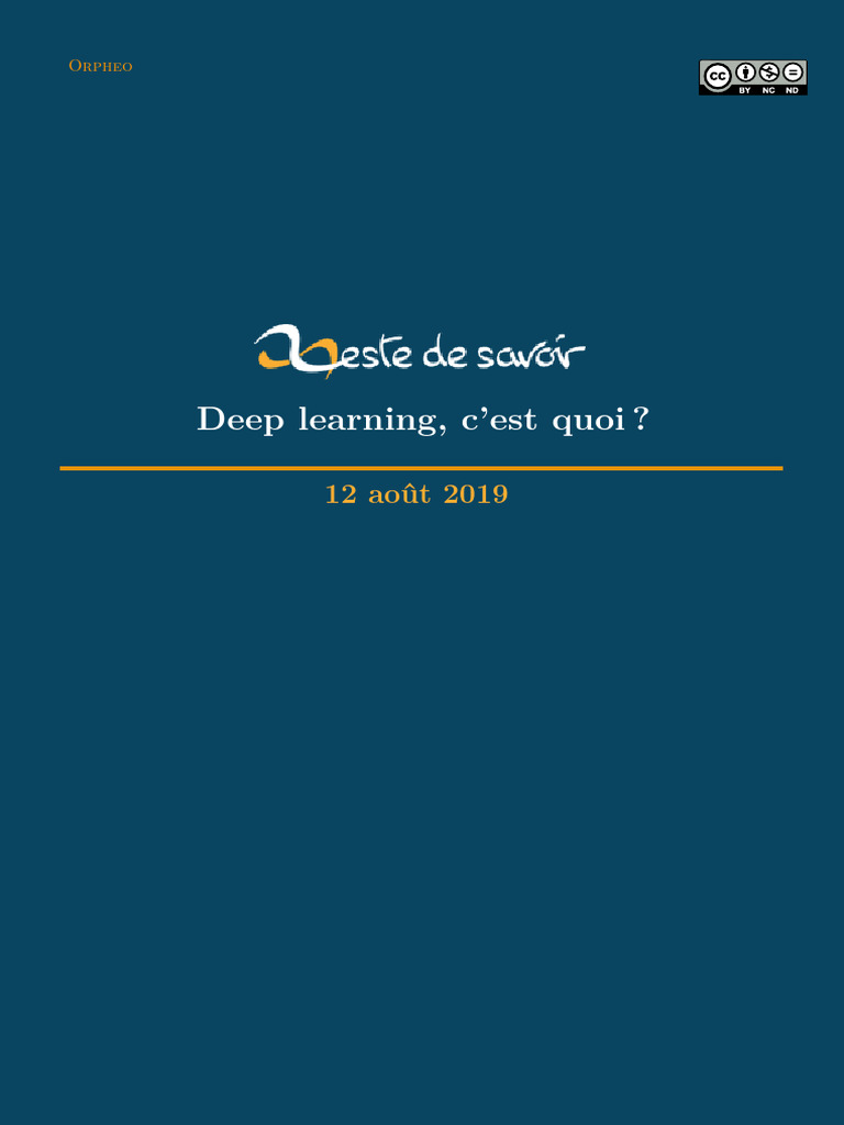 Deep Learning Cest Quoi | PDF | Apprentissage automatique ...
