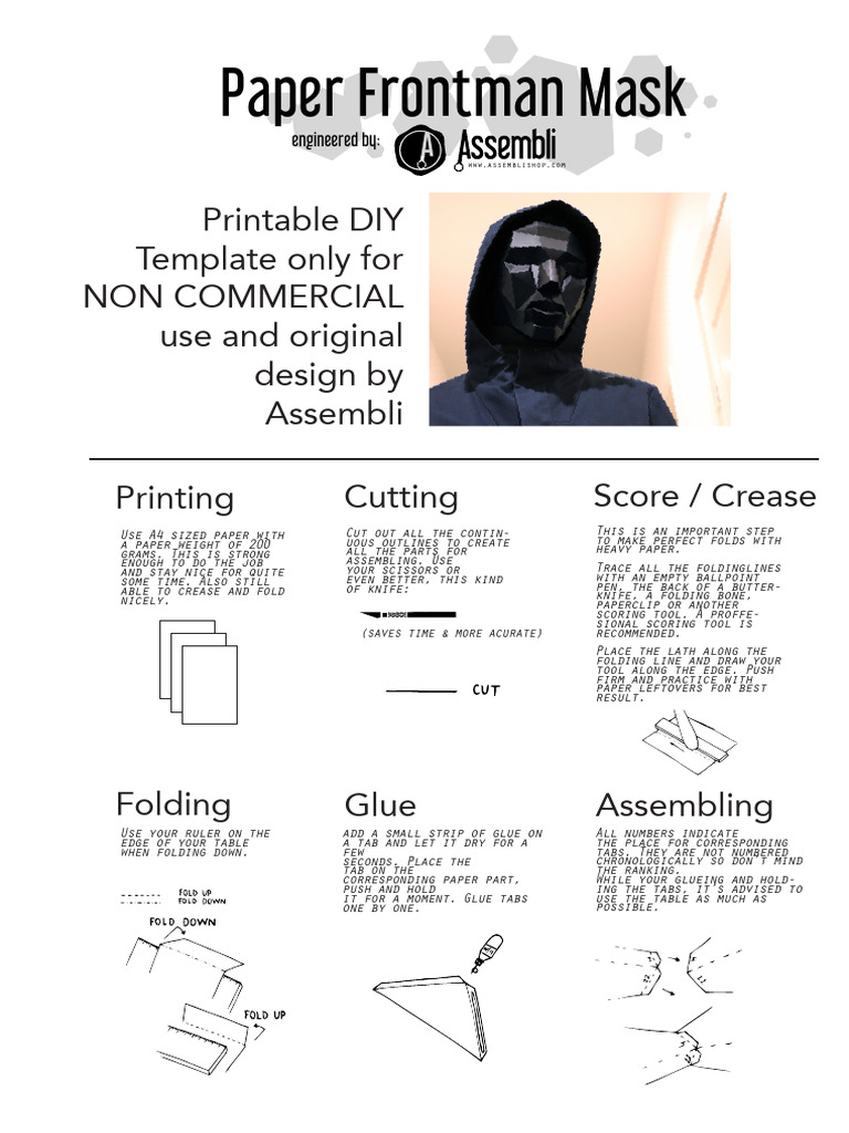 Squidgame Frontman Template Mask Assembli 1 | PDF