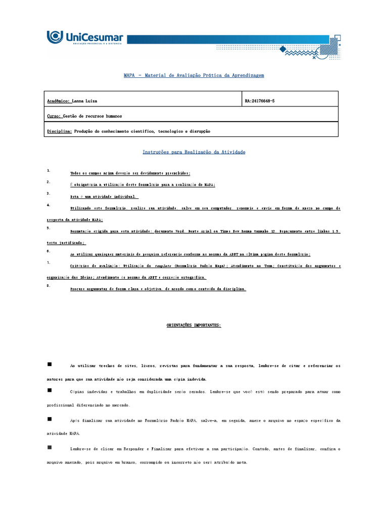 ATIVIDADDE MAPA.docx lanna | PDF | Gestão de recursos humanos