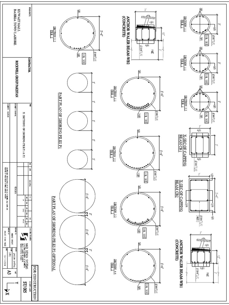 Shoring Pile Sections for Kuwait Mall | PDF