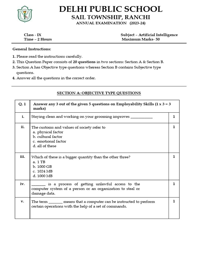 Class Ix Merge PDF Annual Exam 2023-24 | PDF