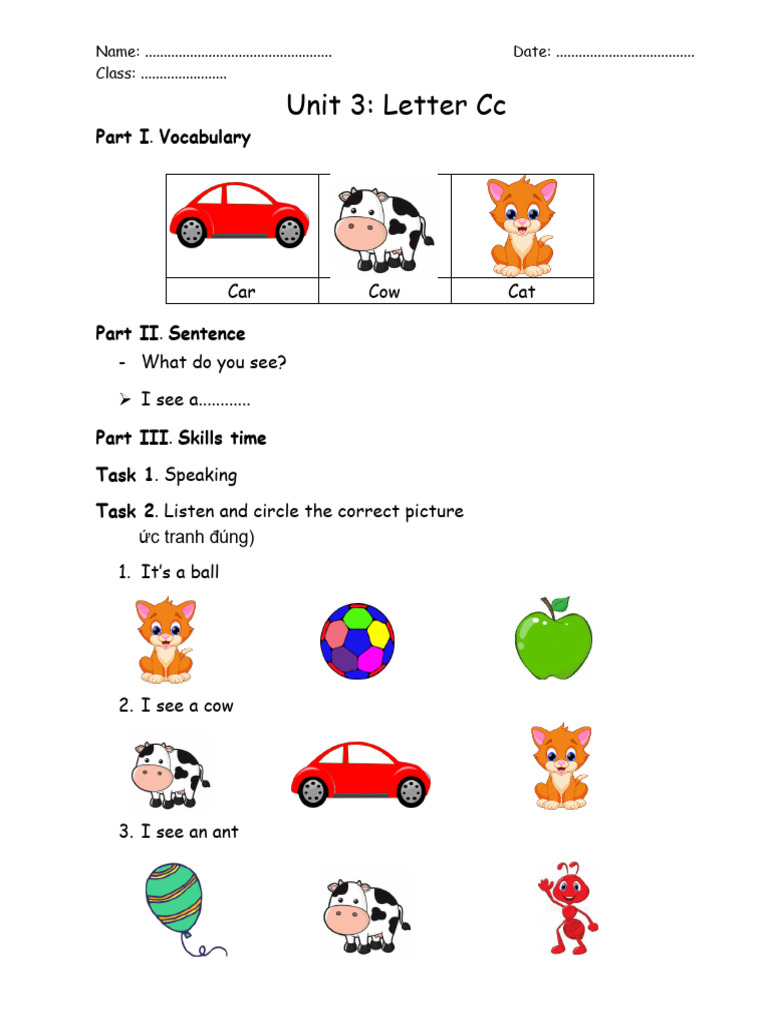 Letter C - Worksheet | PDF