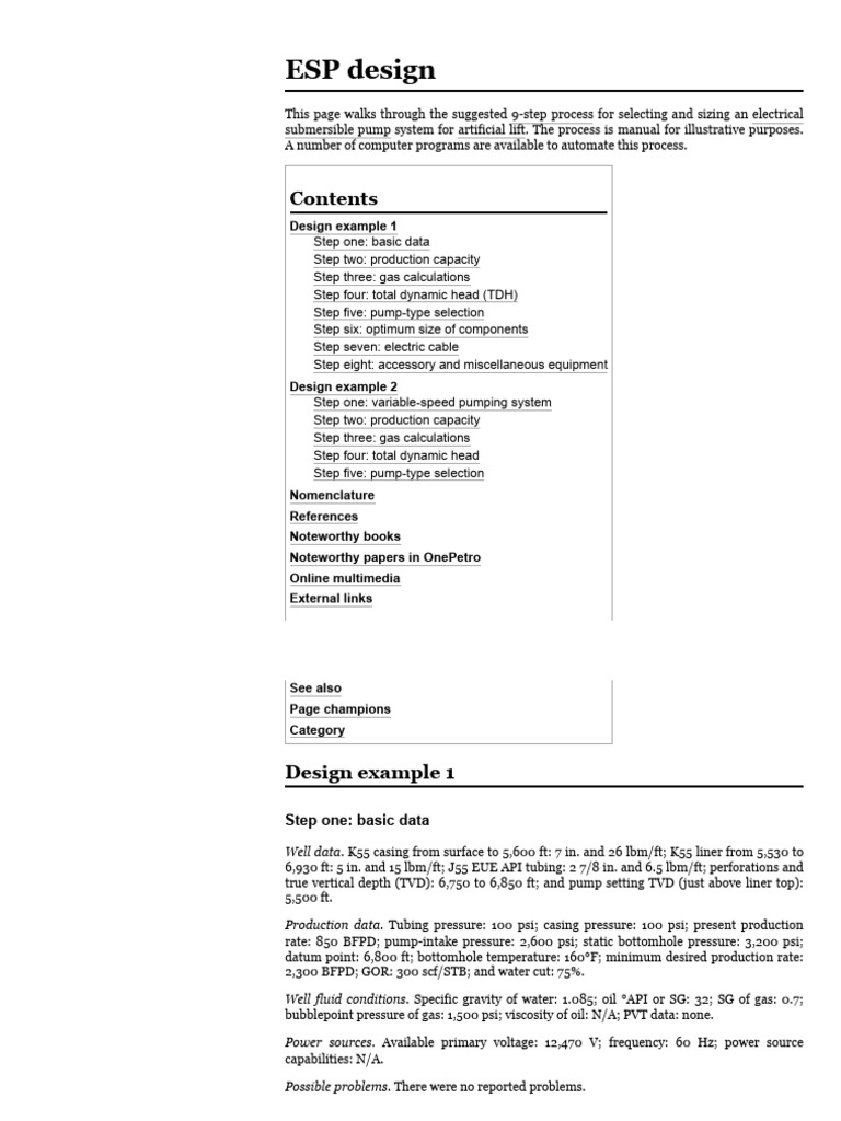 9-Step ESP System Design Guide | PDF | Pump | Pressure