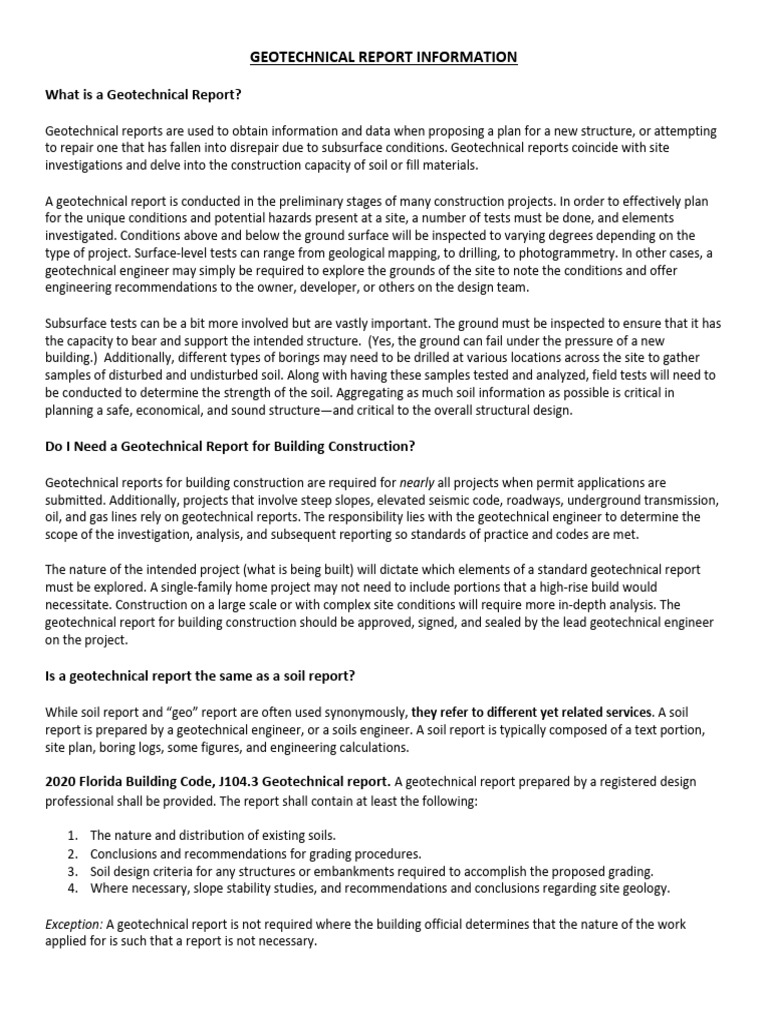 Geotechnical-Report-Information | PDF | Geotechnical Engineering ...