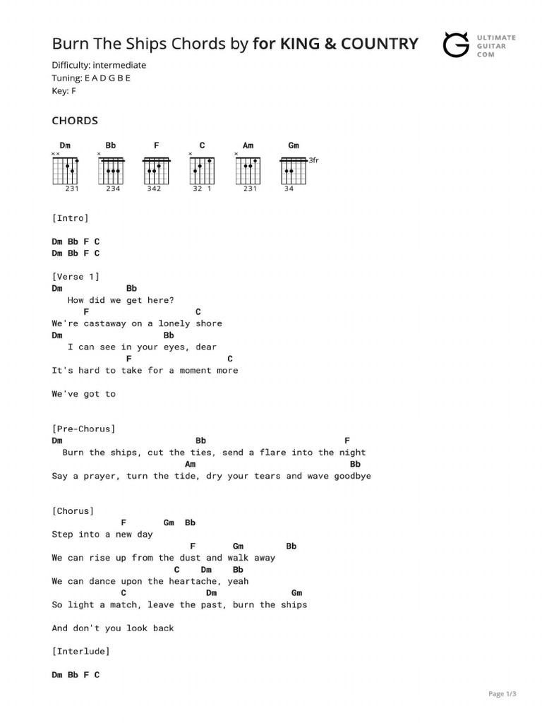 burn the ships chords | PDF