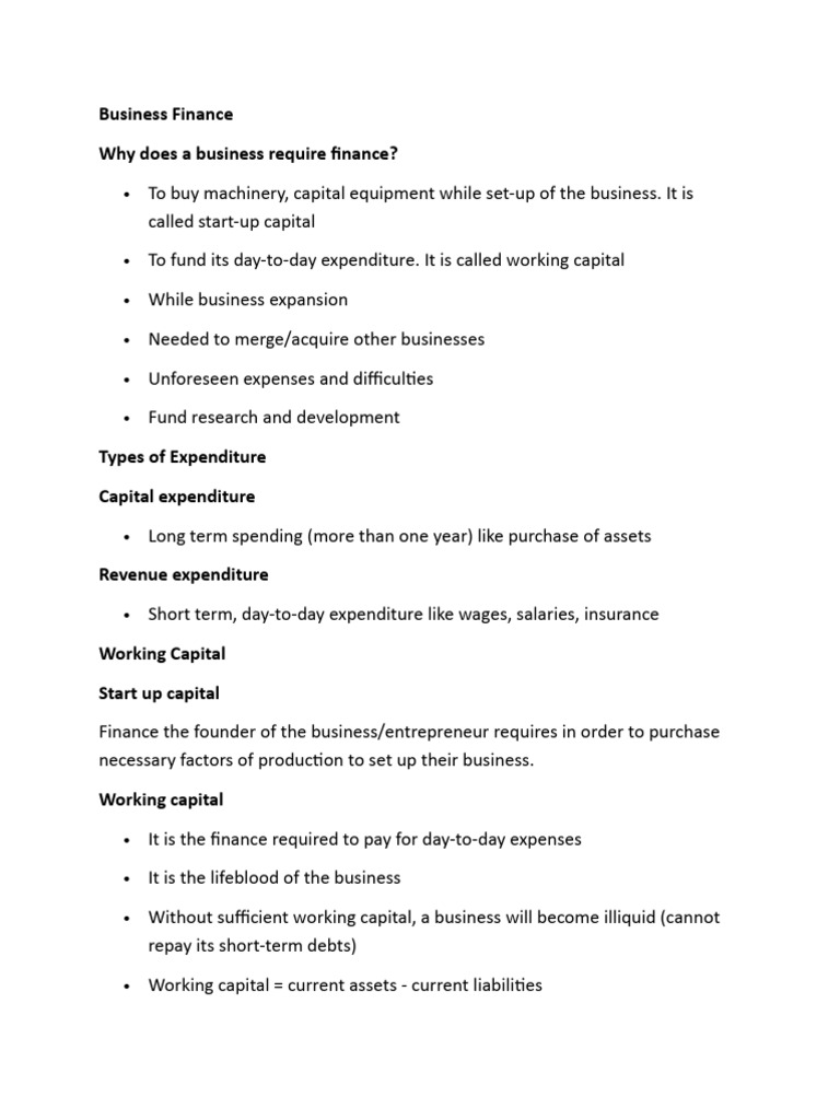 Sources of Business Finance Explained | PDF | Working Capital | Finance ...