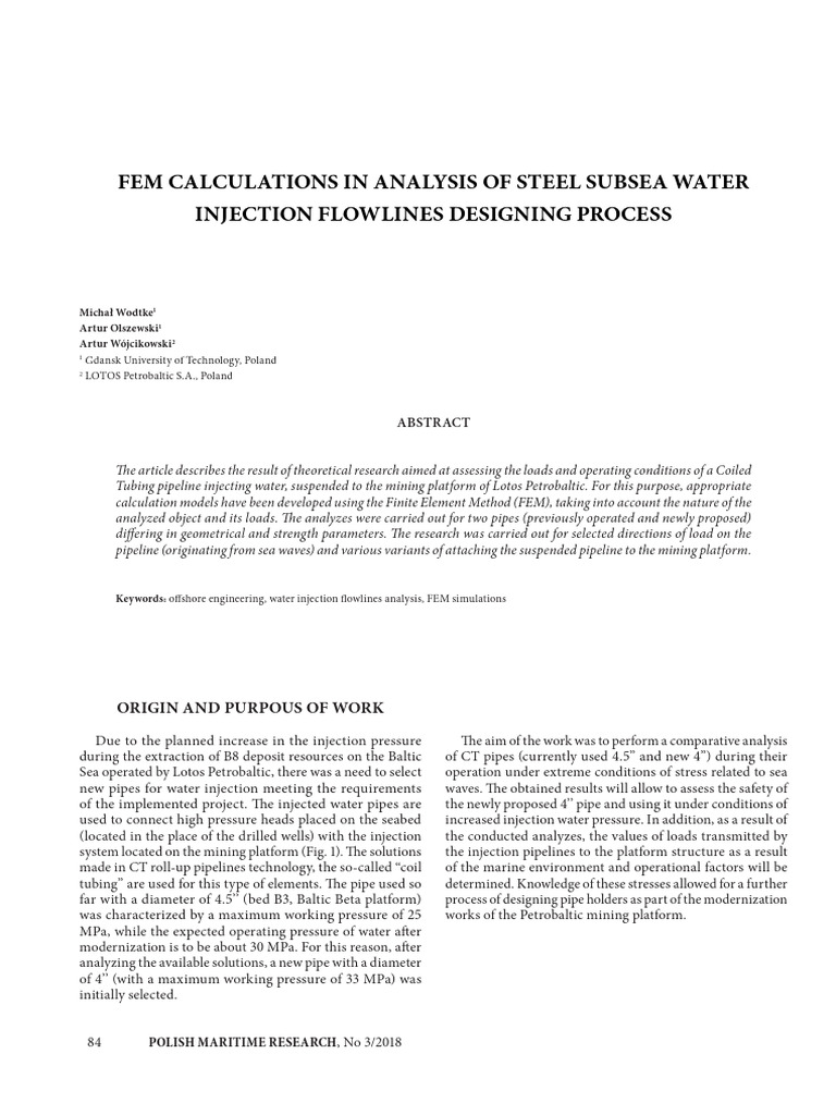 FEM Calculations in Analysis of Ste | PDF | Bending | Stress (Mechanics)