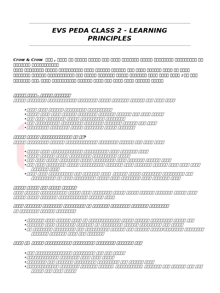 EVS Peda Class - 2 Learning Principles | PDF