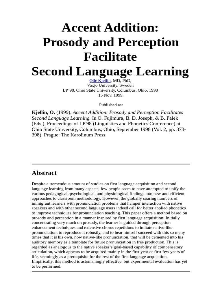 Accent reduction | PDF | Language Acquisition | Second Language