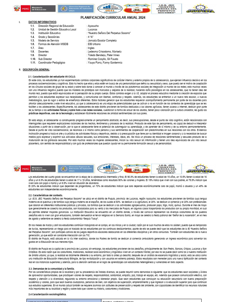 PCA CUARTO | PDF | Segundo lenguaje | Aprendizaje