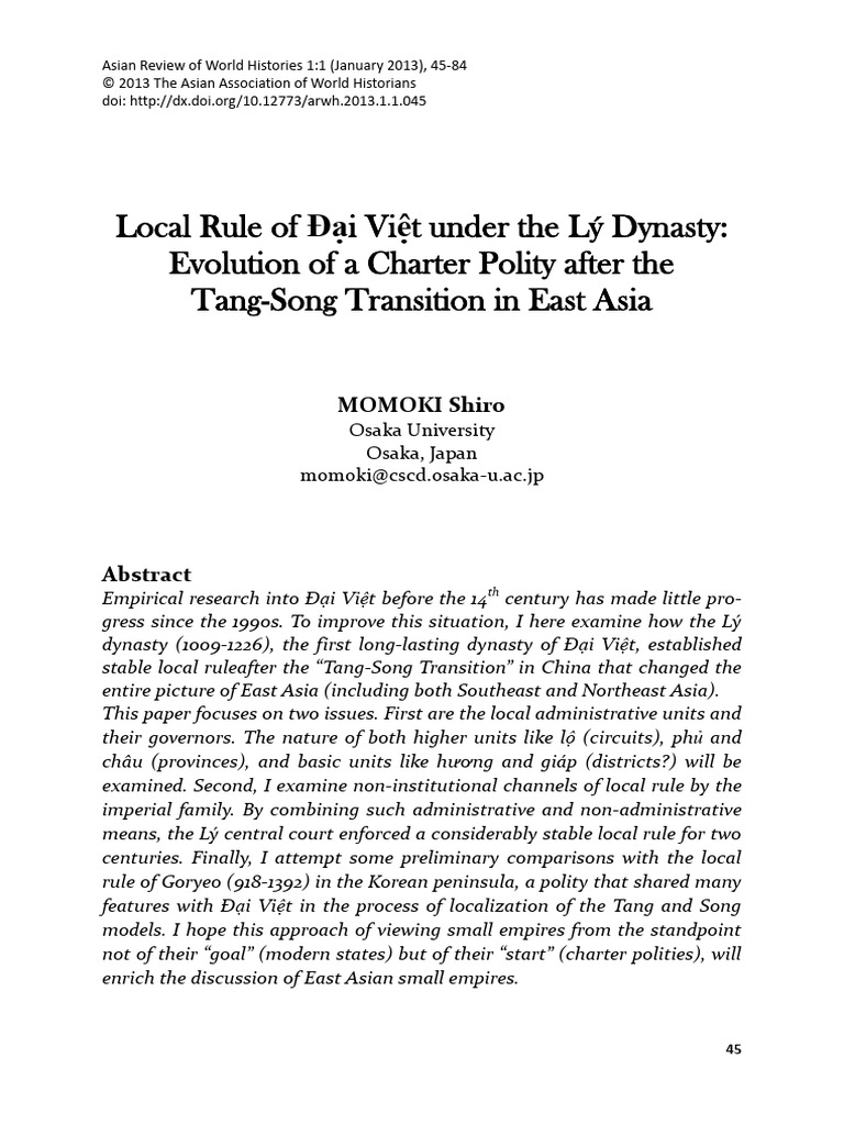 Local Rule of Đại Việt under the Lý Dynasty_ Evolution of a Charter ...