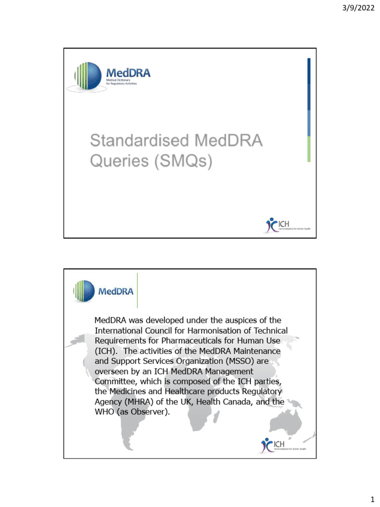 Standardised MedDRA Queries (SMQ) Webinar | PDF | Medical Specialties