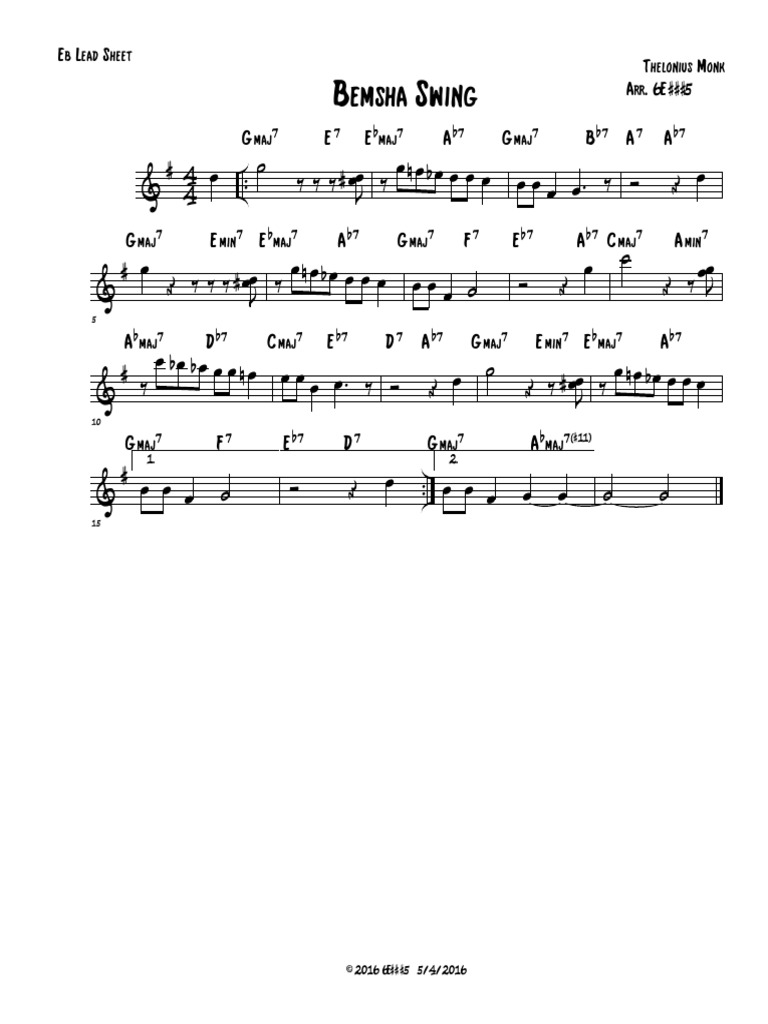 Bemsha SwingEb | PDF