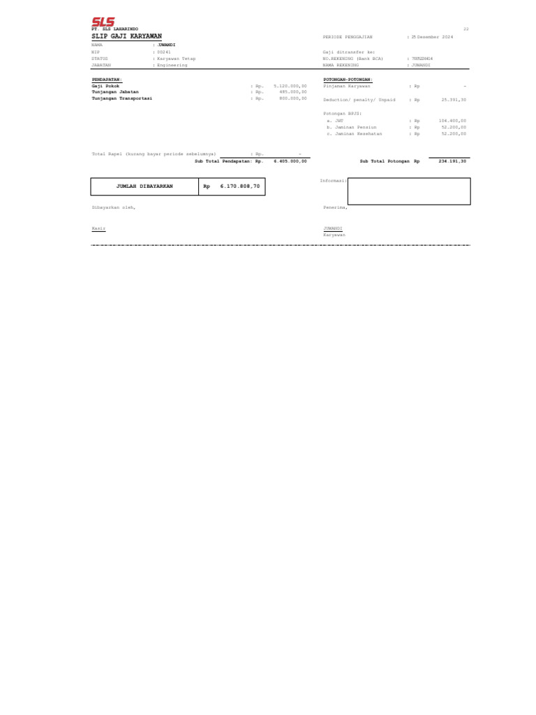 2024-12_SLIP GAJI-PT. SLS LAHARINDO Juwandi | PDF