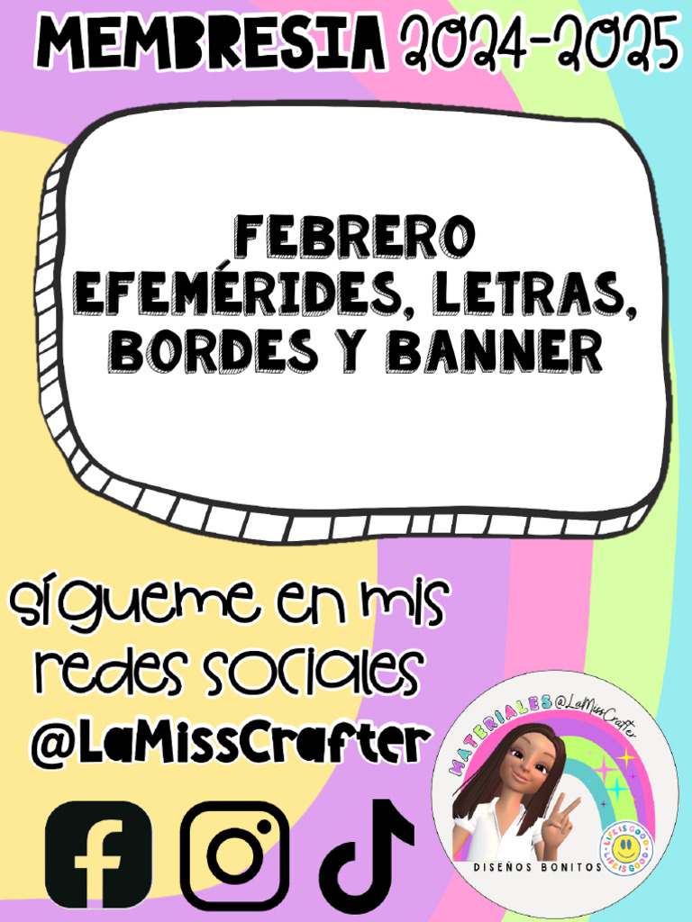 Febrero. Efemperides, Banner, Moldes de Letras, Cenefa | PDF