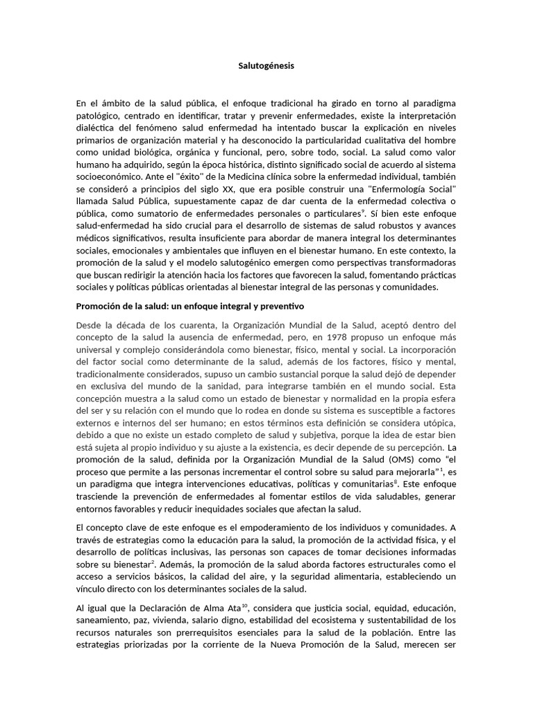 Salutogénesis: Promoción de la Salud Integral | PDF | Promoción de la ...