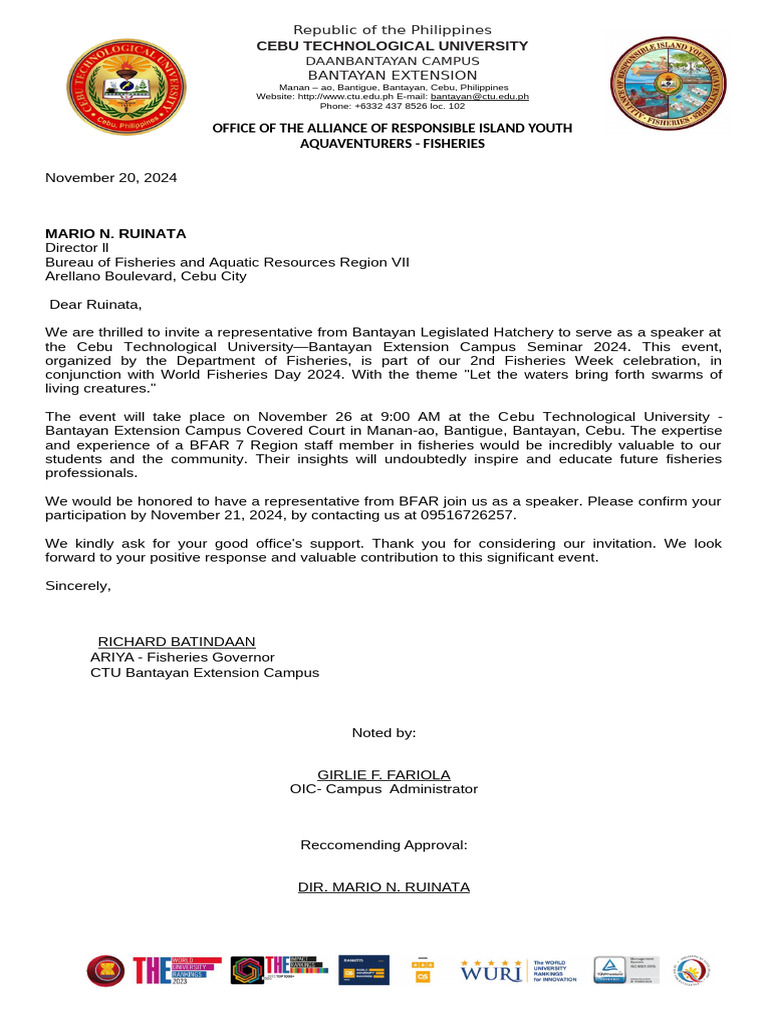 Invatation Letter | PDF