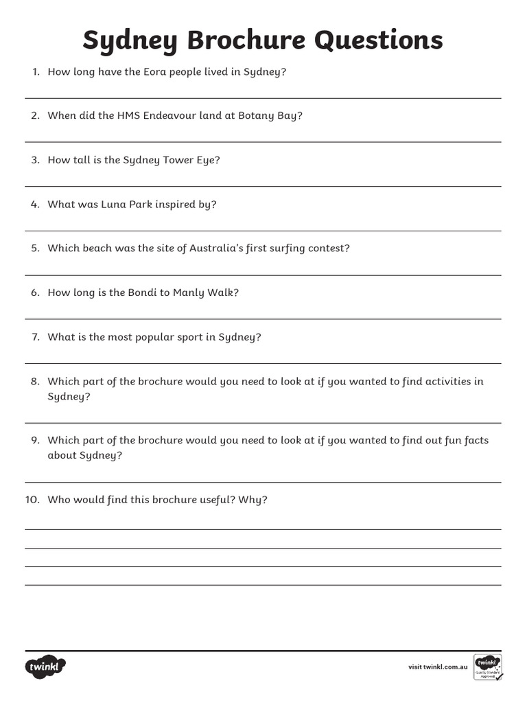 Sydney Brochure Questions - 250205 - 163316 | PDF