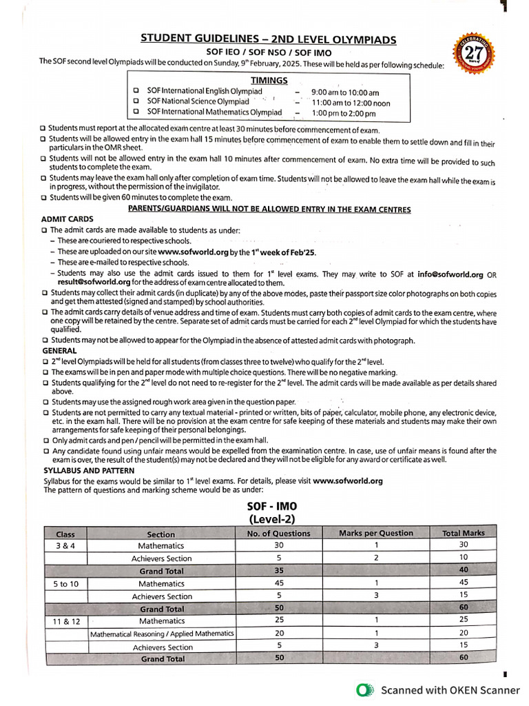 Sof Level Ii Guidelines | PDF
