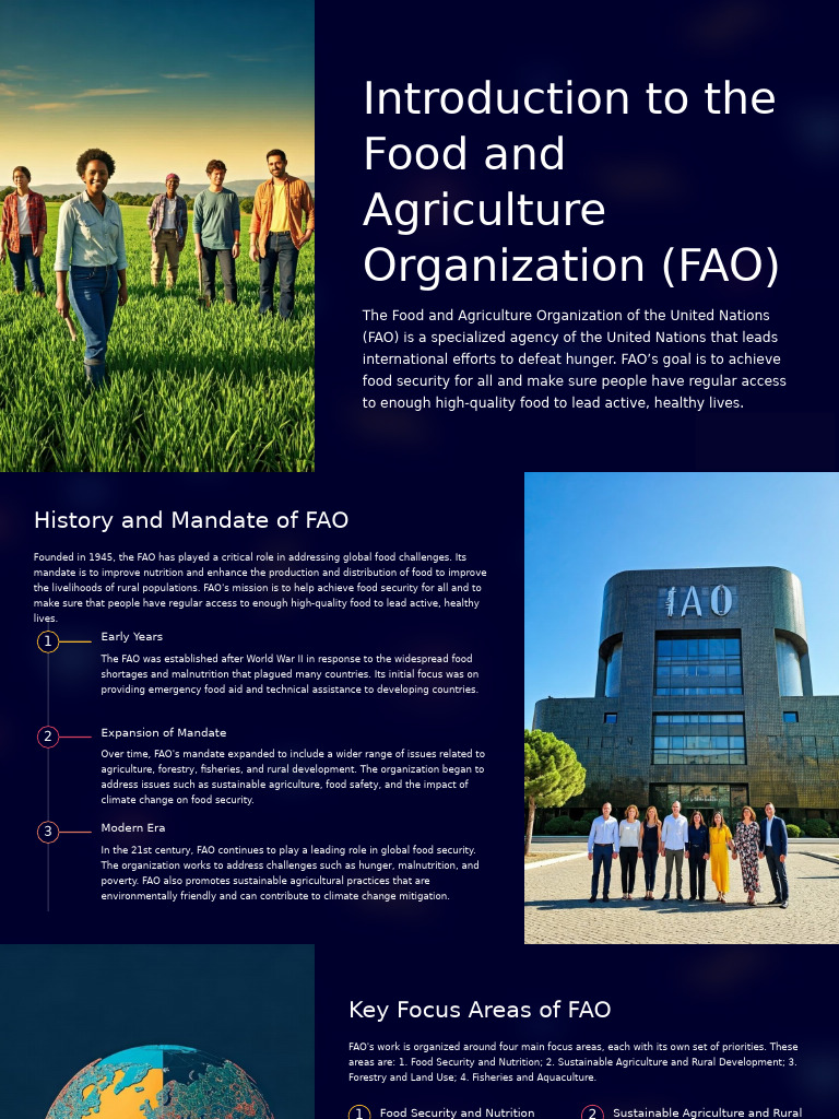 Introduction to FAO and Its Mission | PDF | Food And Agriculture ...