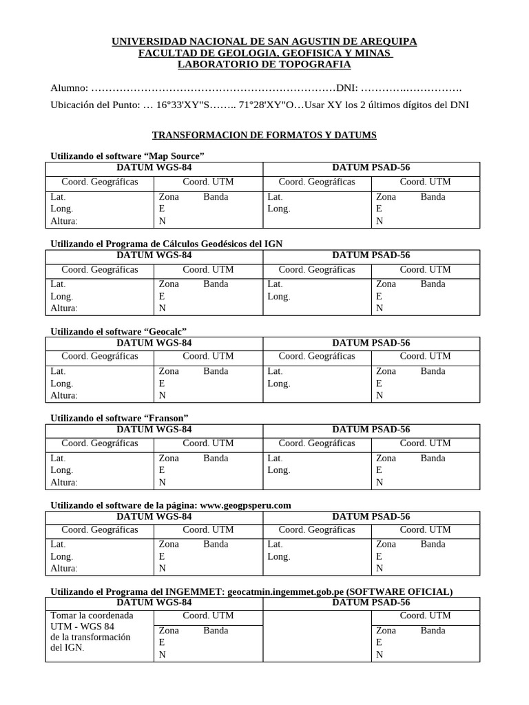 1-Transformacion de Formatos y Datums | PDF | Tecnología geográfica ...