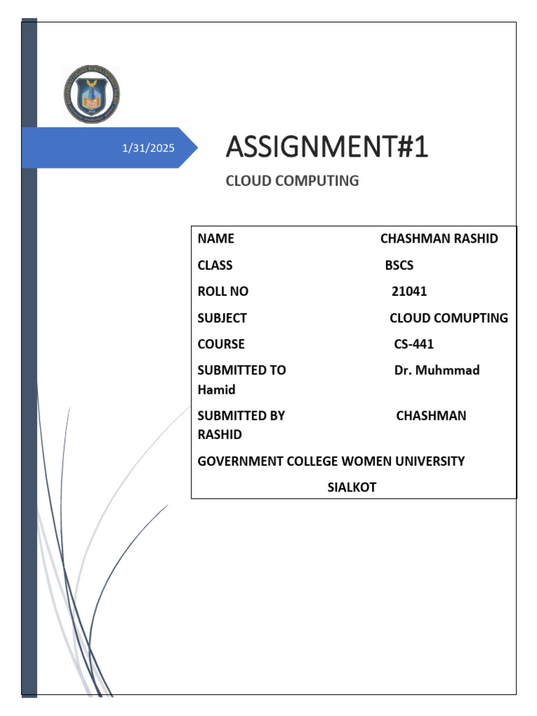 Cloud Computing assignement | PDF | Cloud Computing | Software As A Service
