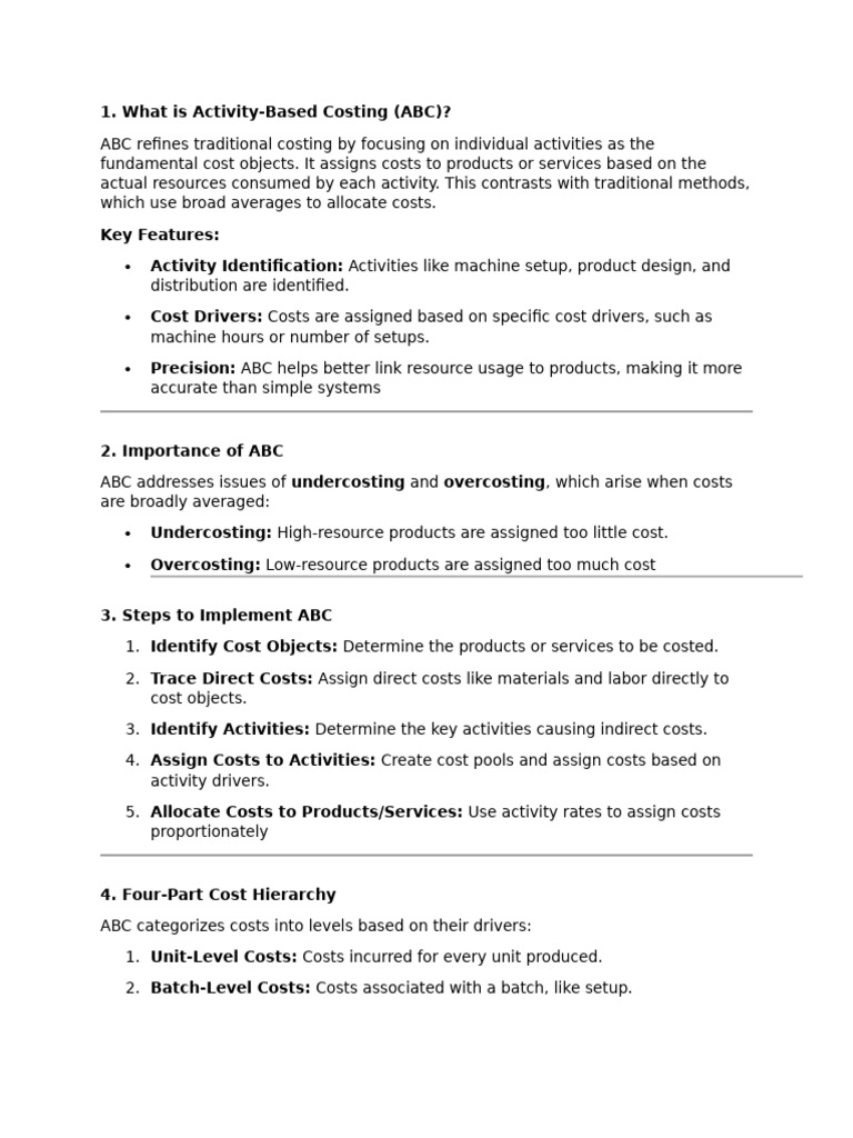 Implementing Activity-Based Costing | PDF | Business | Business Economics