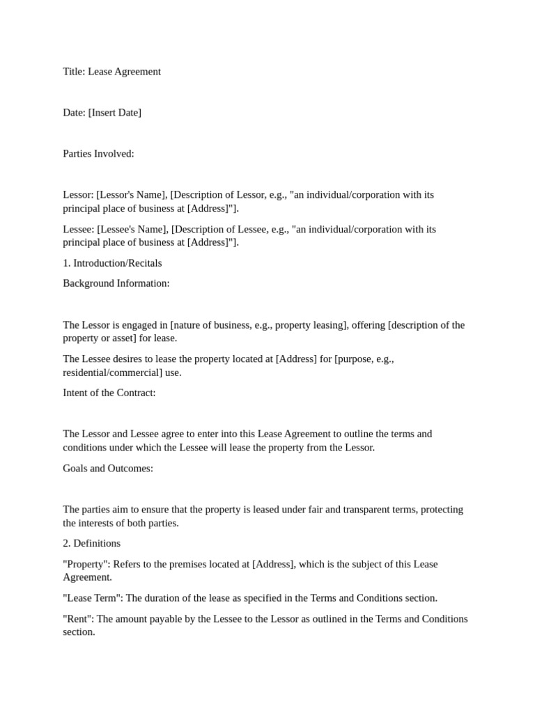 Lease Agreement Template | PDF | Lease | Law Of Obligations