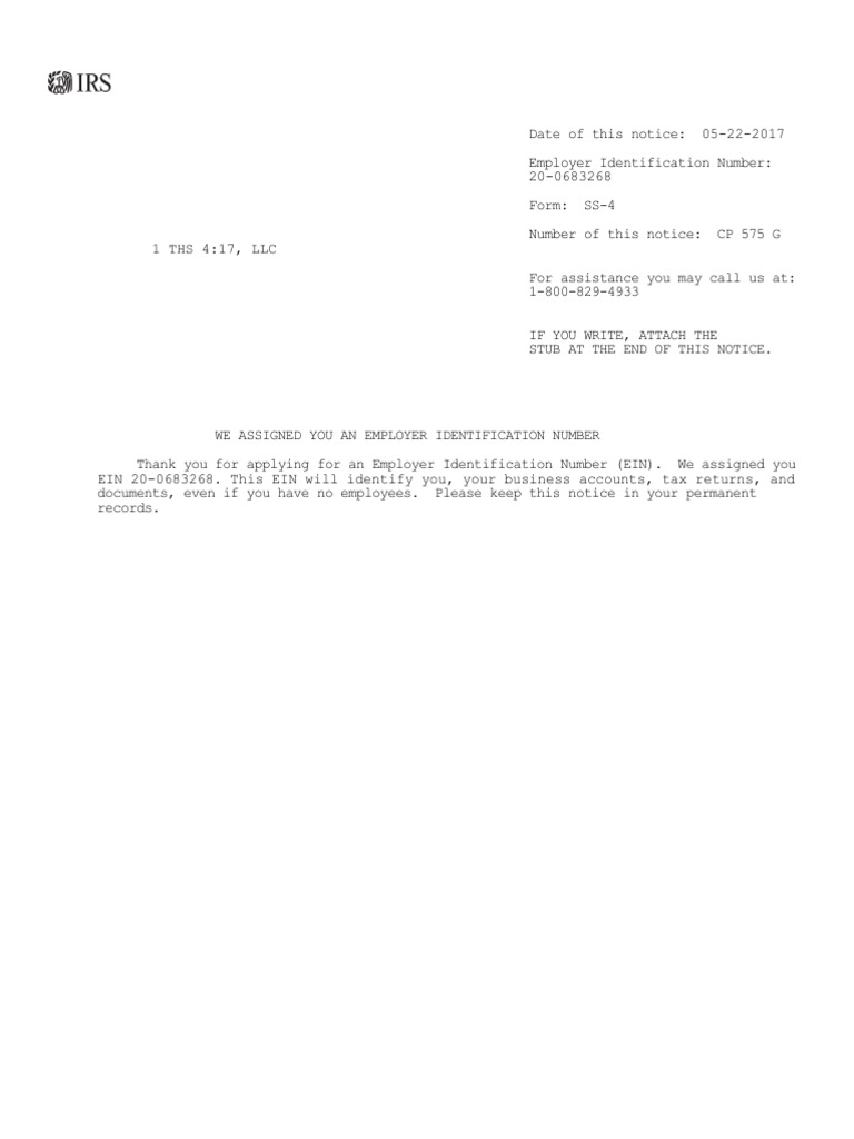 EIN | PDF | Limited Liability Company | Irs Tax Forms