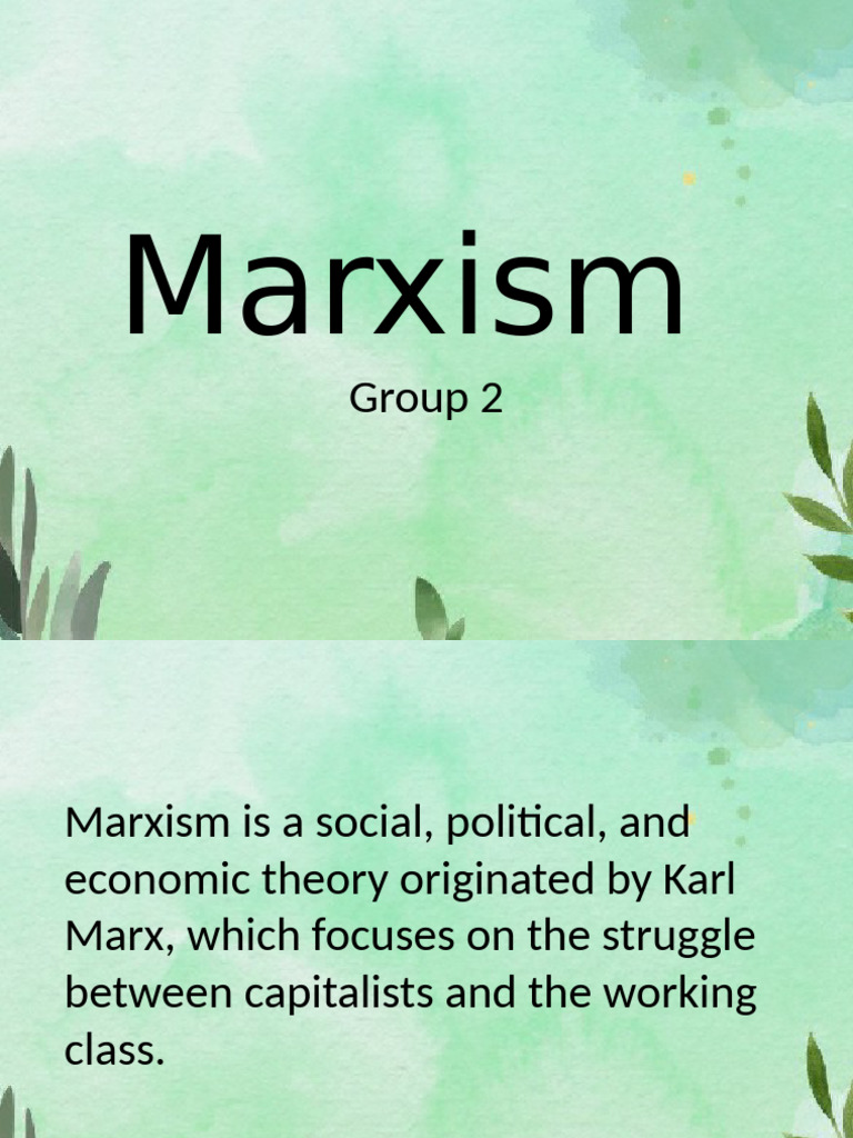 Marxism-Definition ppt. | PDF