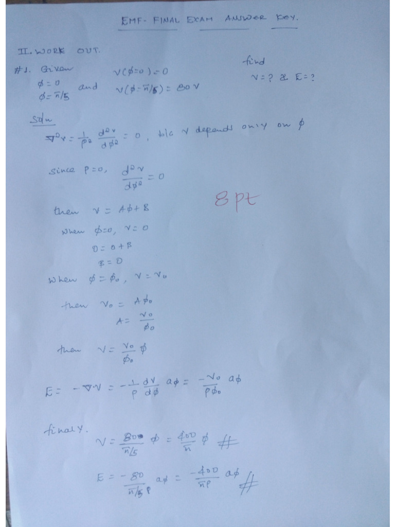 EMF.eya.final exam.answer | PDF