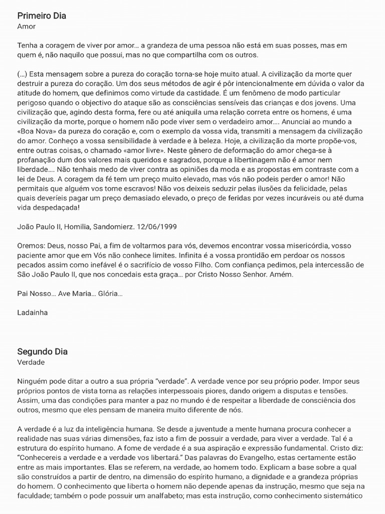 Novena São João Paulo II - 240729 - 183243 | PDF