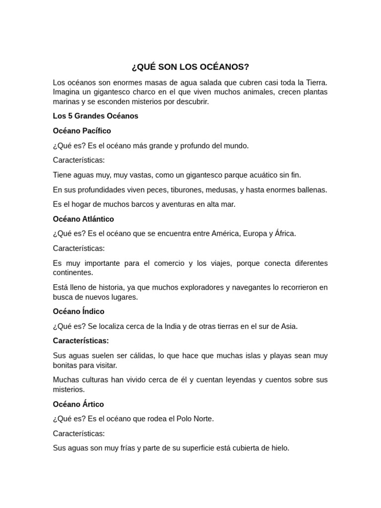 Qué Son Los Océanos | PDF