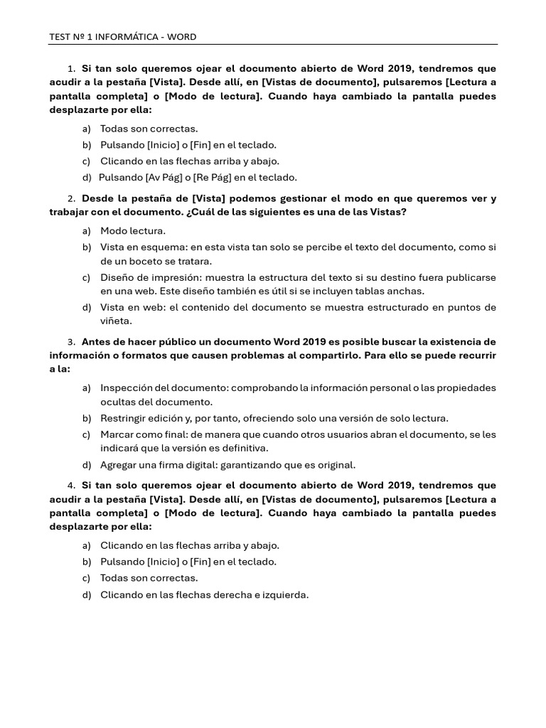 Test 1 Word | PDF | Microsoft Word | Archivo de computadora