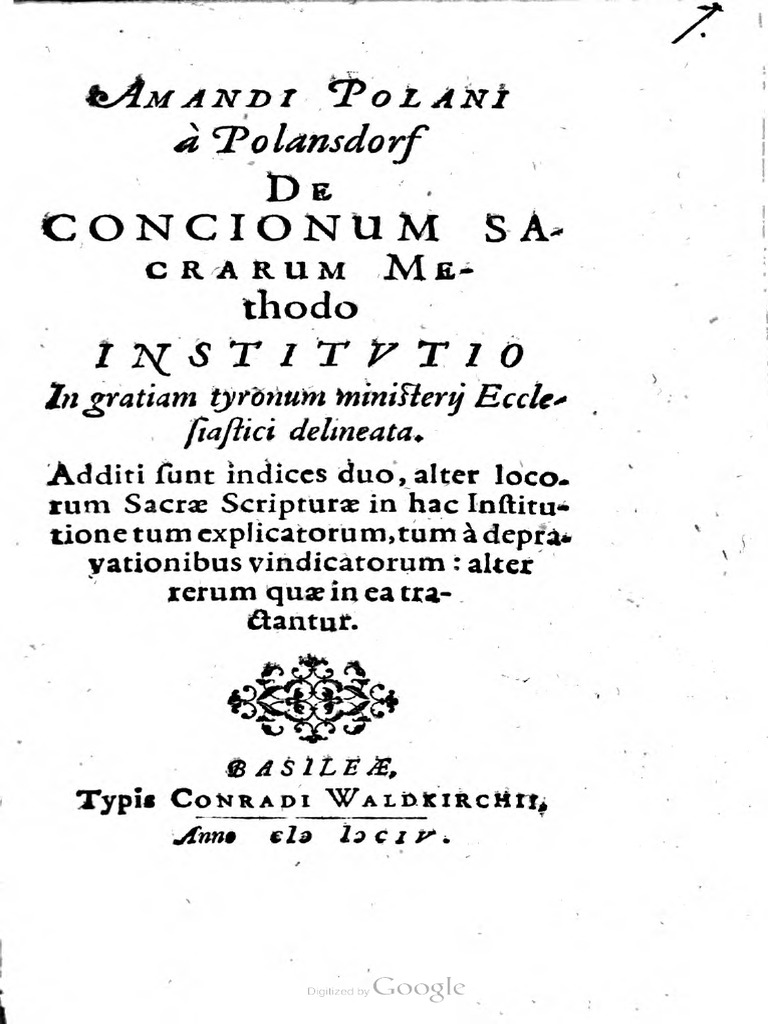 Amandi Polani A Polansdorf de Concionum | PDF