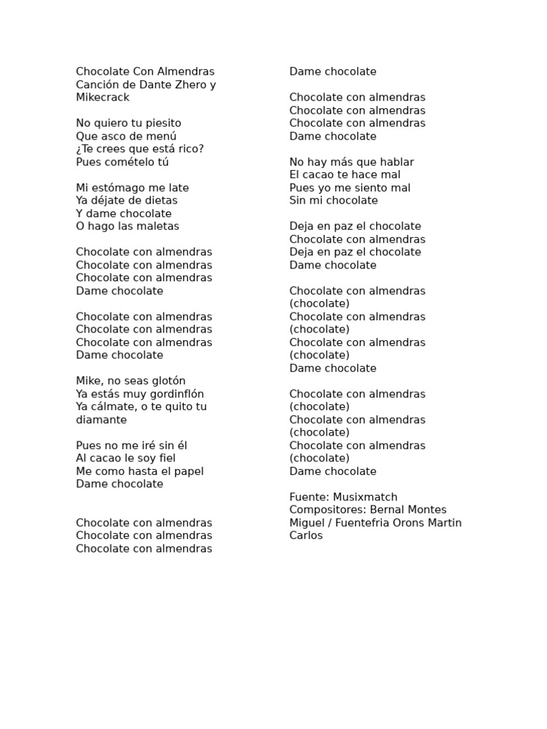 Chocolate Con Almendras | PDF