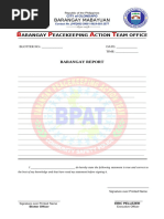 Barangay Blotter Incident Report Sample | PDF