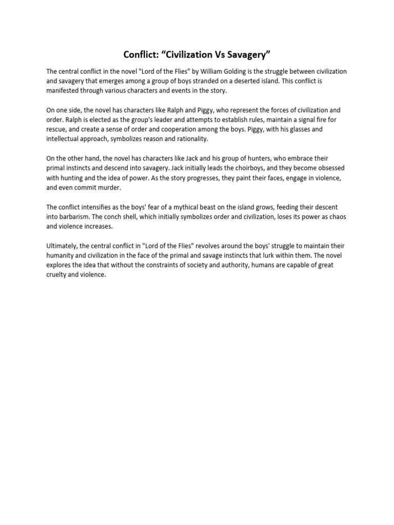 Conflict “Civilization vs Savagery” | PDF