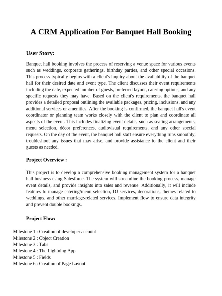 Banquet Hall Booking CRM System | PDF | User (Computing) | Computing
